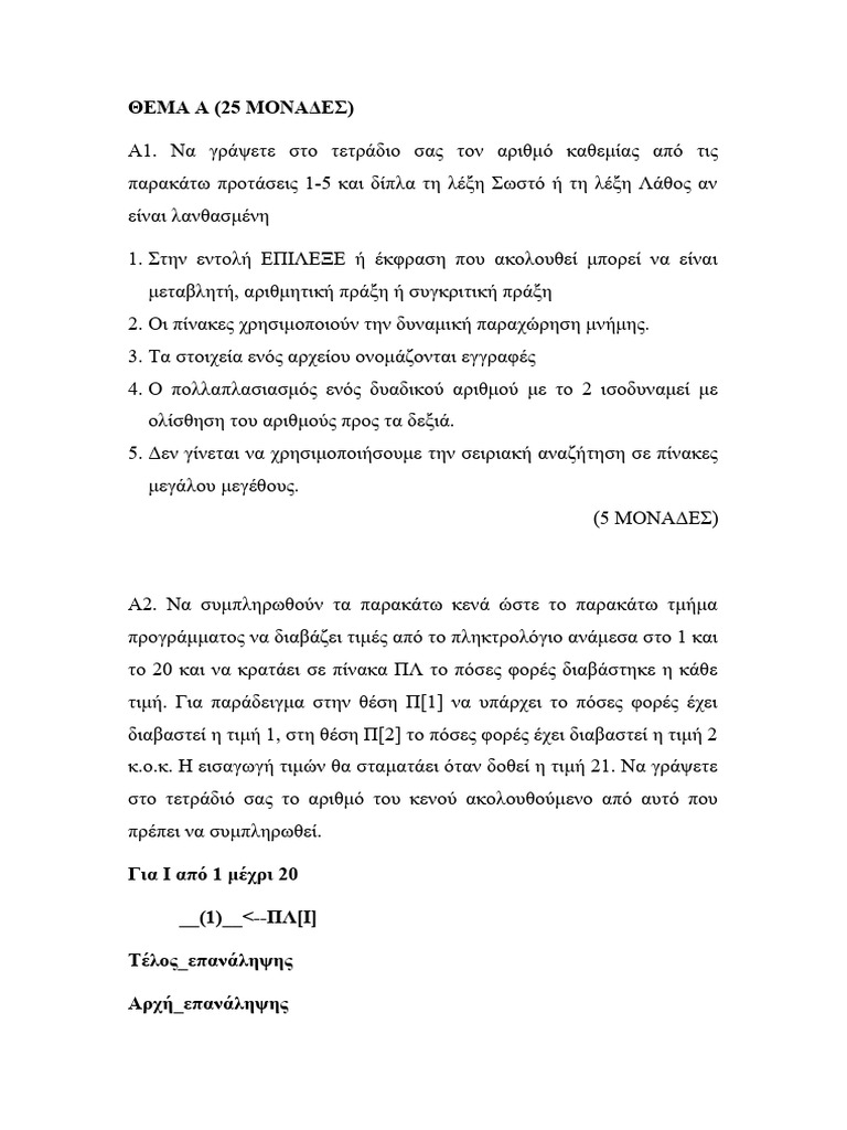 ΔΙΑΓΩΝΙΣΜΑ ΠΛΗΡΟΦΟΡΙΚΗ | PDF