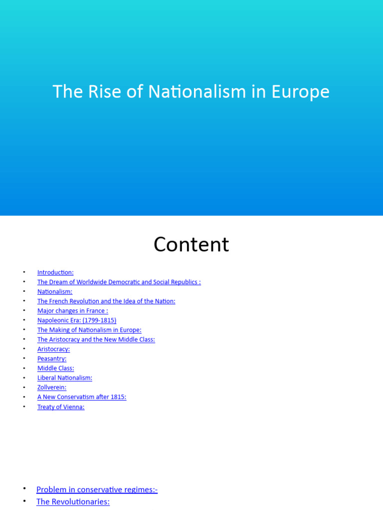 The Rise of Nationalism in Europe | PDF | Balkans | Nationalism