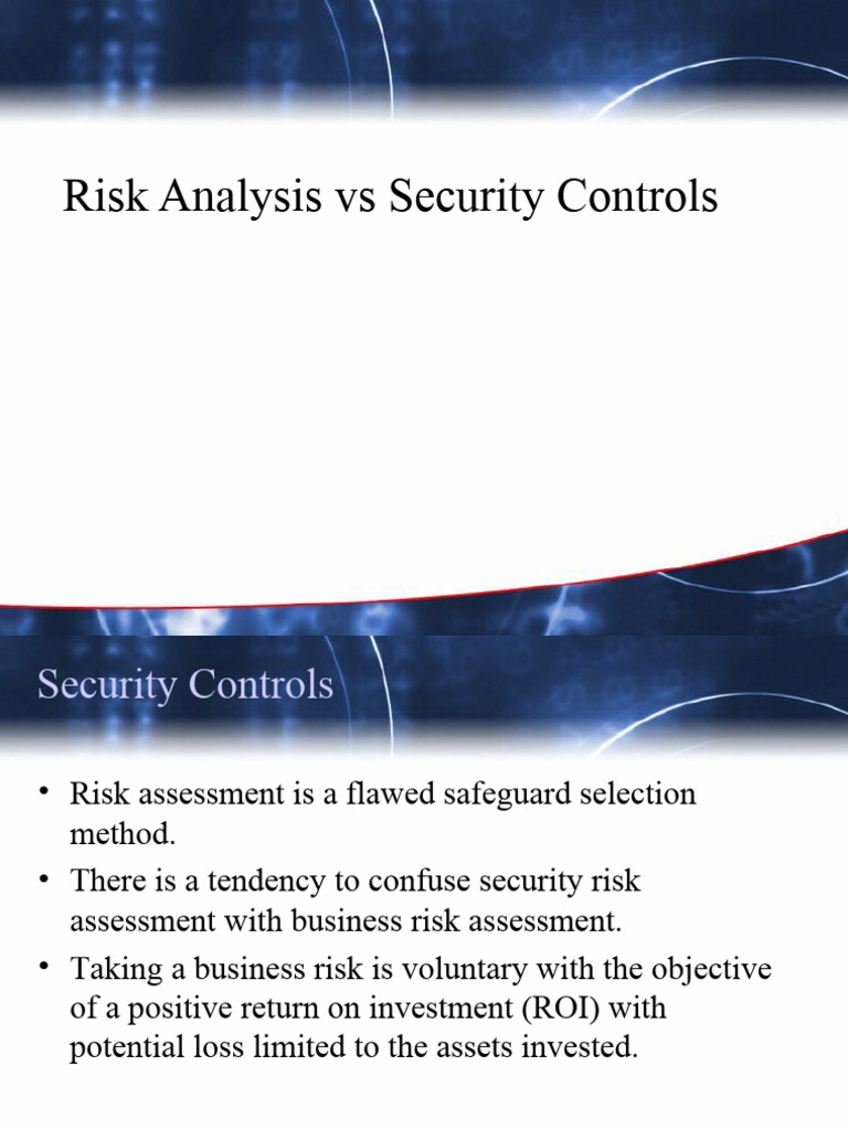 Risk Analysis Vs Security Controls | PDF | Risk | Risk Management