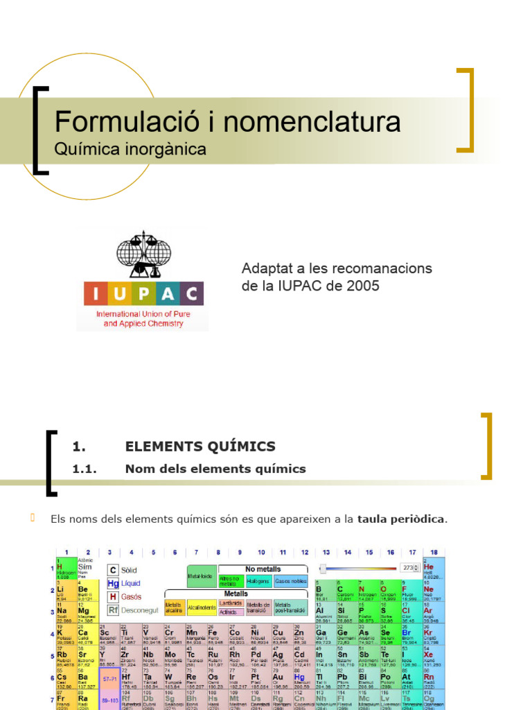 Tema05 Form Nom Inorg IUPAC2005 22-23 | PDF