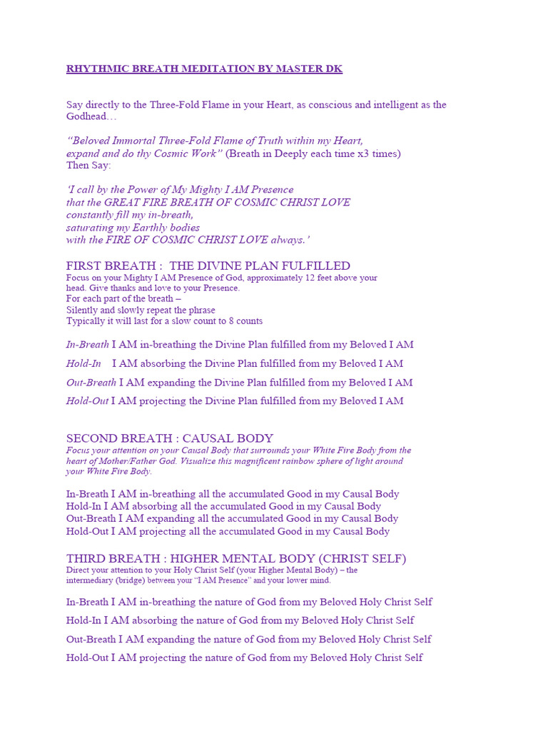 Rhythmic Breath Meditation by Master DK | PDF