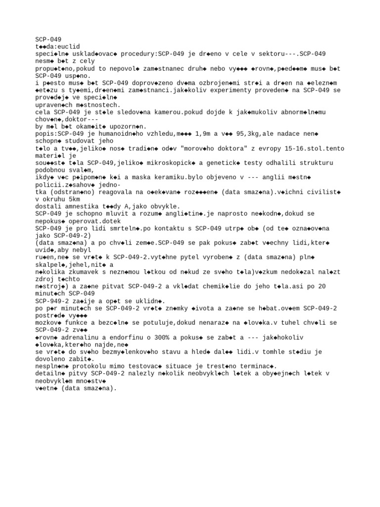 SCP 049 | PDF