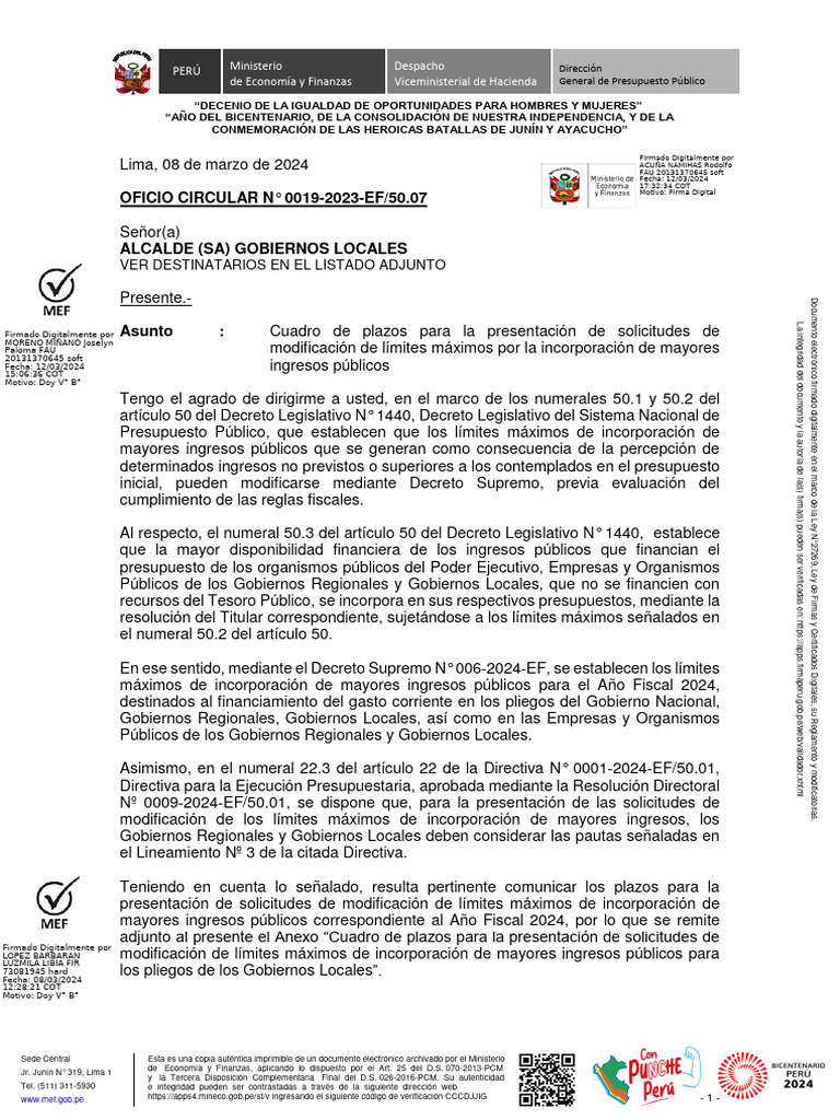HR 046088 2024 Oficio Circular N 0019 2024 Ef | PDF | Presupuesto ... HR 046088 2024 Oficio Circular N 0019 2024 Ef | PDF | Presupuesto ...