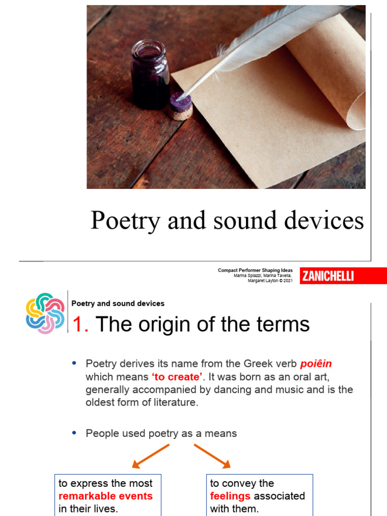 Poetry and Sound Devices Overview | PDF | Poetry | Metre (Poetry)