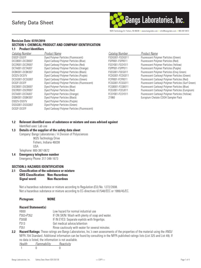SDS DG130 | PDF