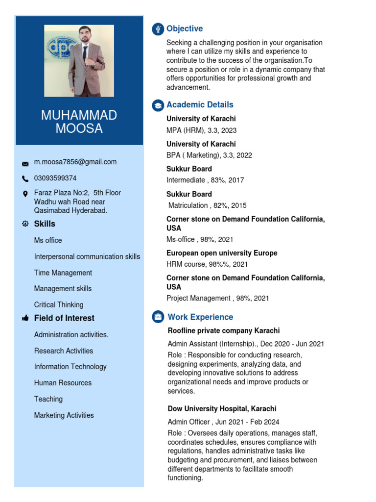 MUHAMMAD MOOSA - Color Format - 04 | PDF | Human Resource Management ...
