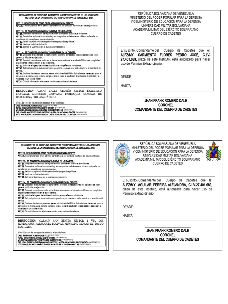 Boletas de Permiso Rdic Actual | PDF