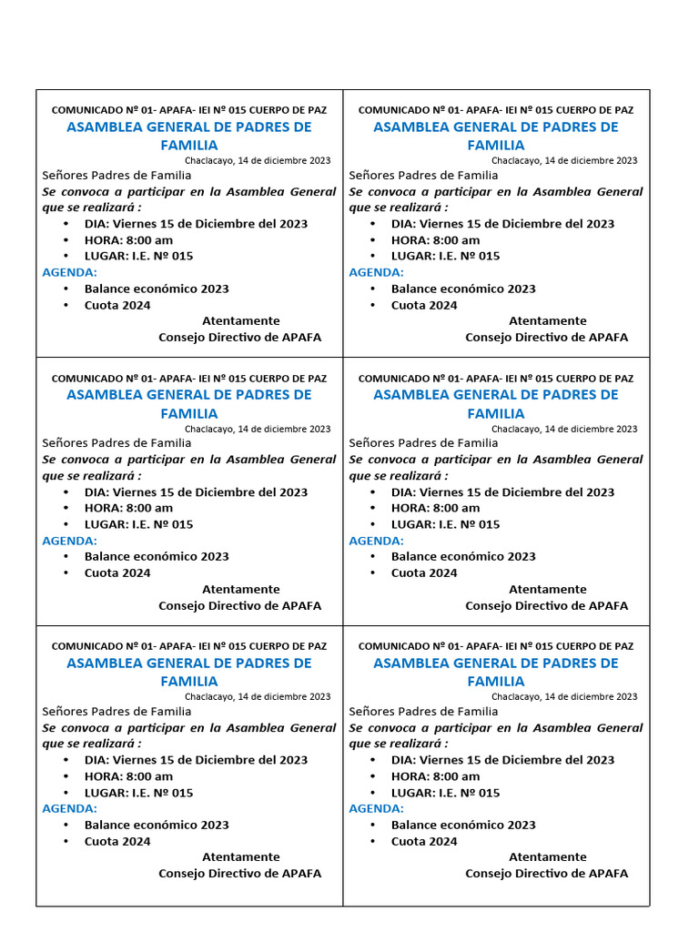 Modelo Citaciòn - Apafa | PDF | Hogar, jardinería y bricolaje