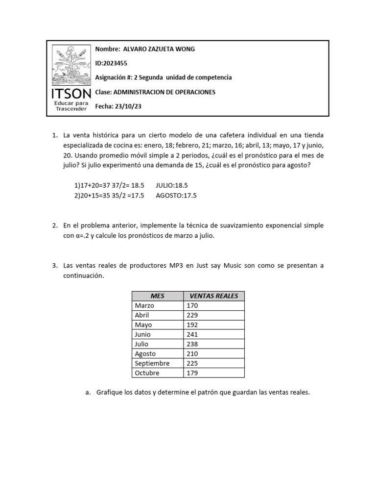 Métodos de Pronósticos | PDF