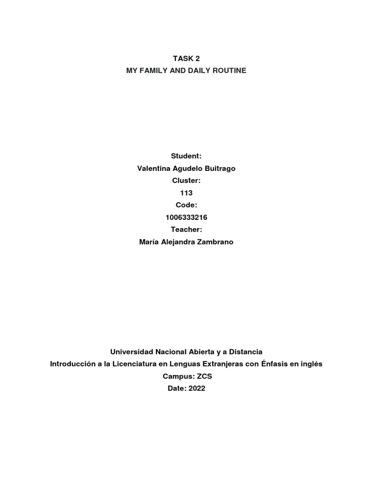 Task 2 | PDF | Language Arts & Discipline