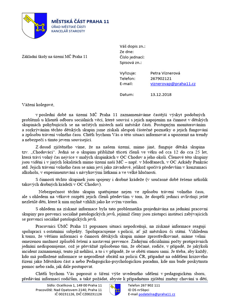 Gangy Dopis - Pro - Školy Pha 11 | PDF