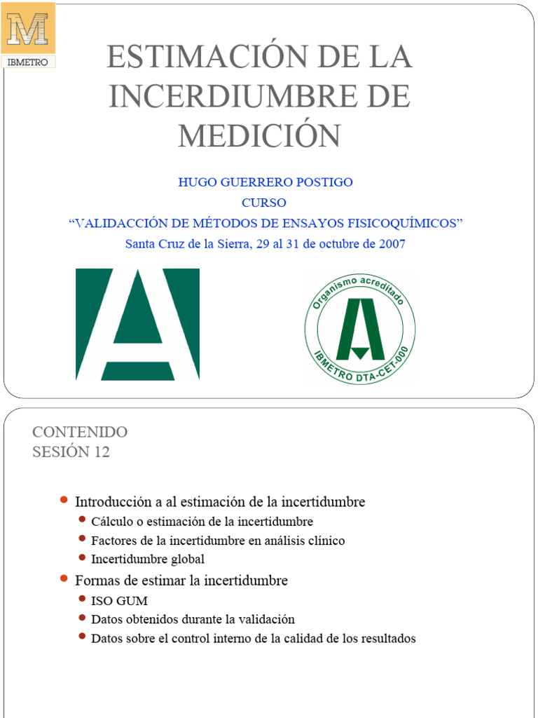 Sesión 12 Incertidumbre | PDF | Incertidumbre | Teoría de la estimación