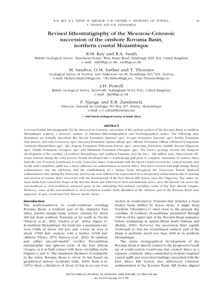 Rovuma Basin | Download Free PDF | Rift | Sedimentary Rock