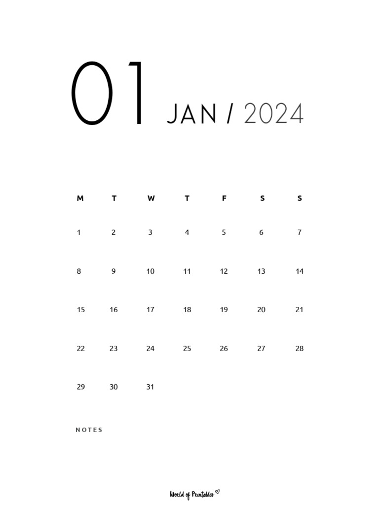 Monthly Printable Notes 2024 | PDF