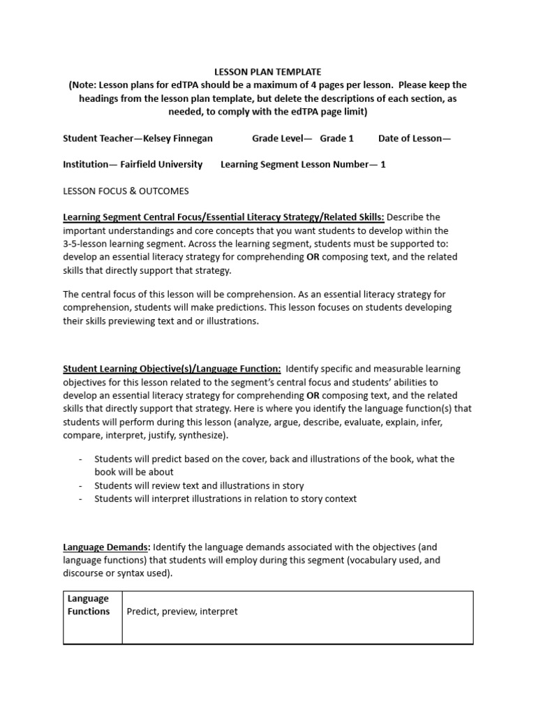 Literacy Lesson Exemplar | PDF | Learning | Reading Comprehension