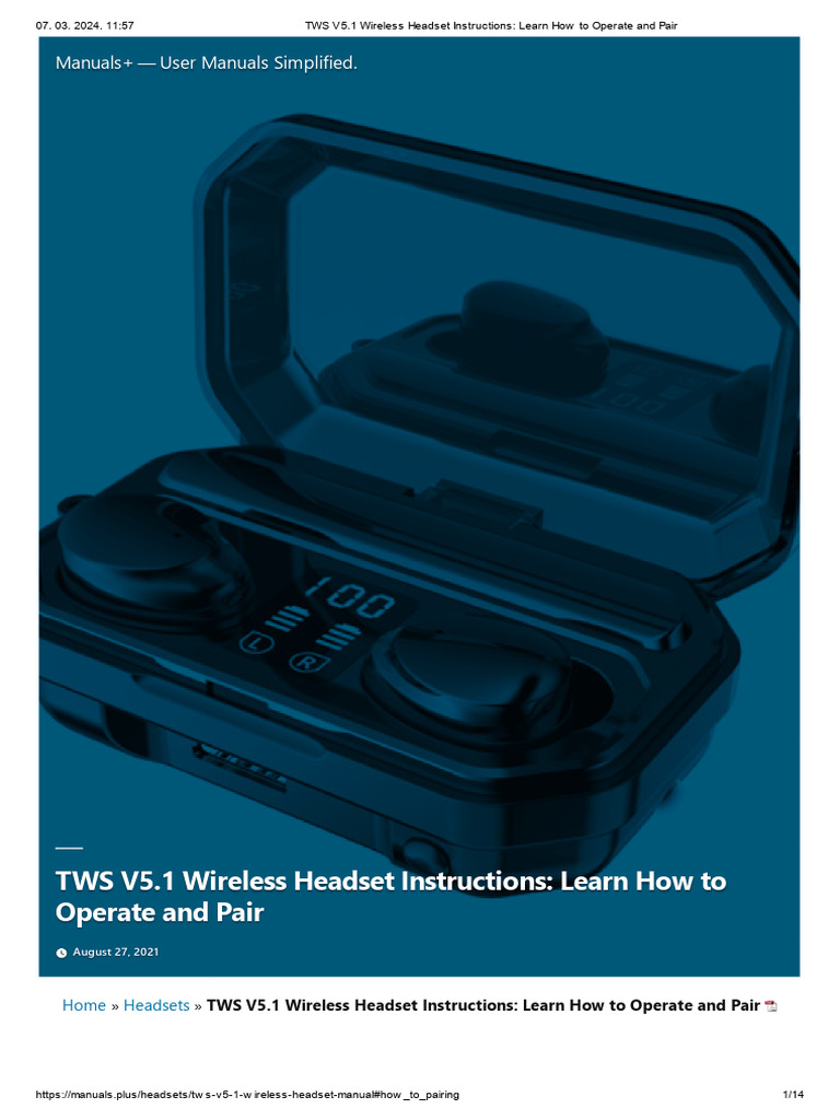 TWS M19 Wireless Headset Instructions - Learn How To Operate and Pair ...