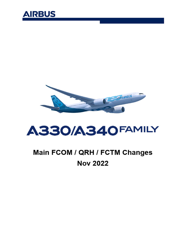 Nov-22 Main Fcom QRH FCTM Changes A330 A340 | PDF