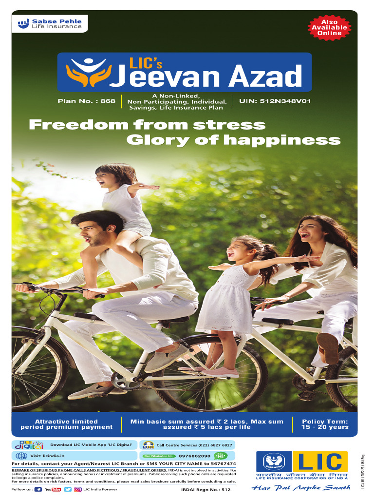 LIC Jeevan Azad: Savings & Protection | PDF | Insurance | Life Insurance
