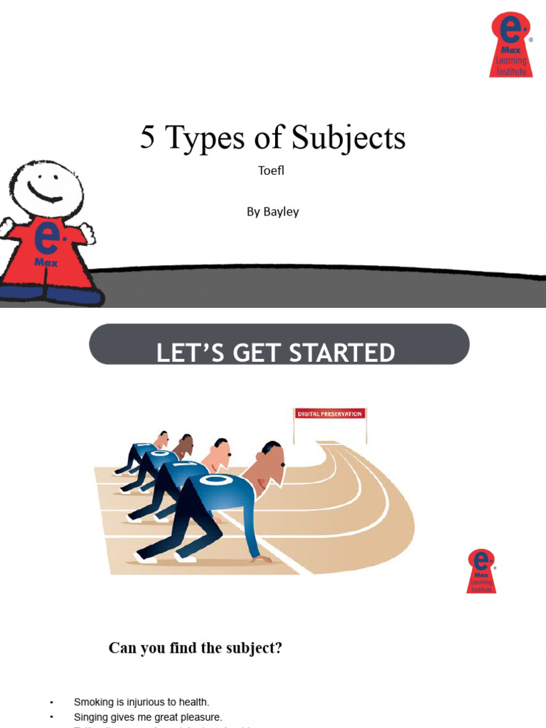 5 types of suject T1 | PDF | Pronoun | Grammar