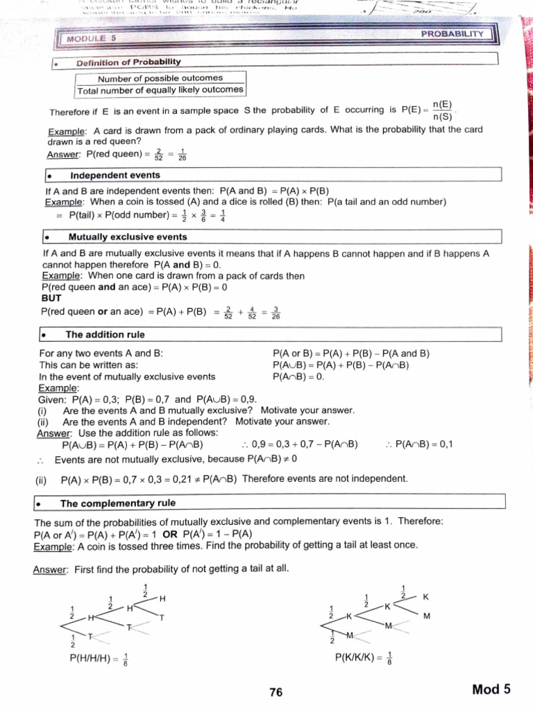 Grade 12 probability | PDF