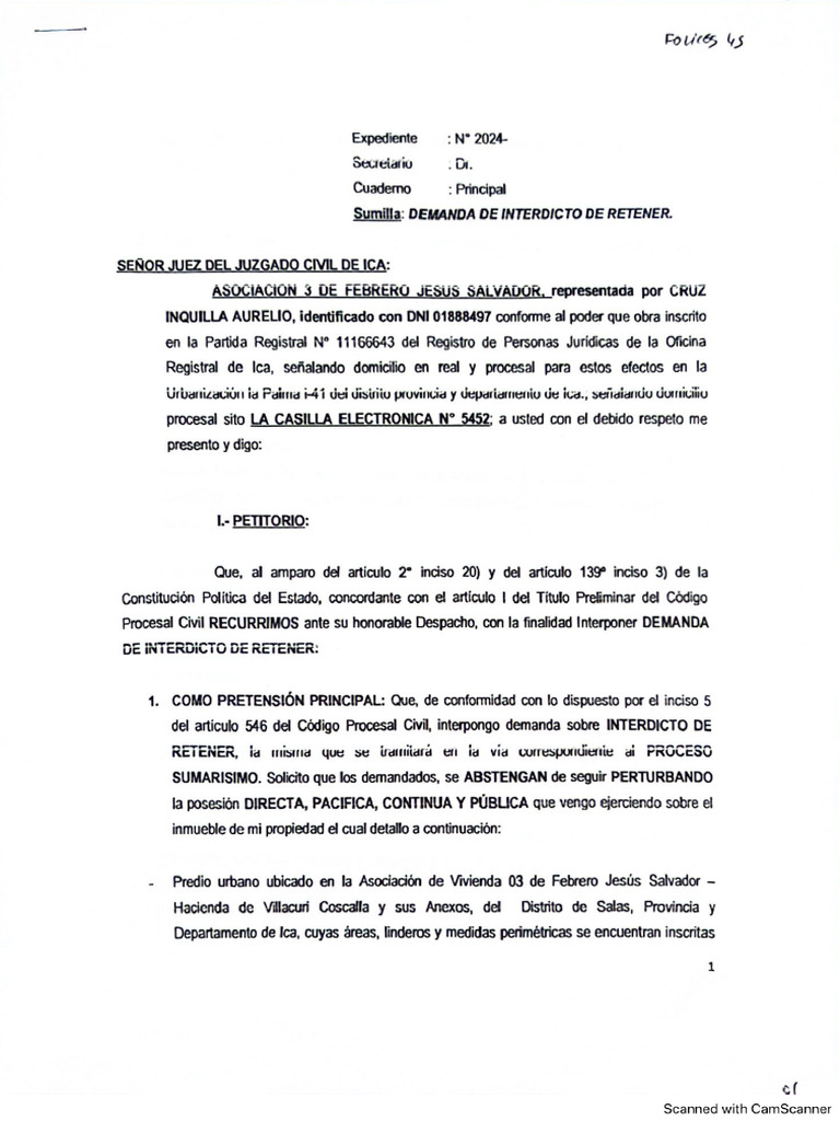 Interdicto de Retener 2024 | PDF