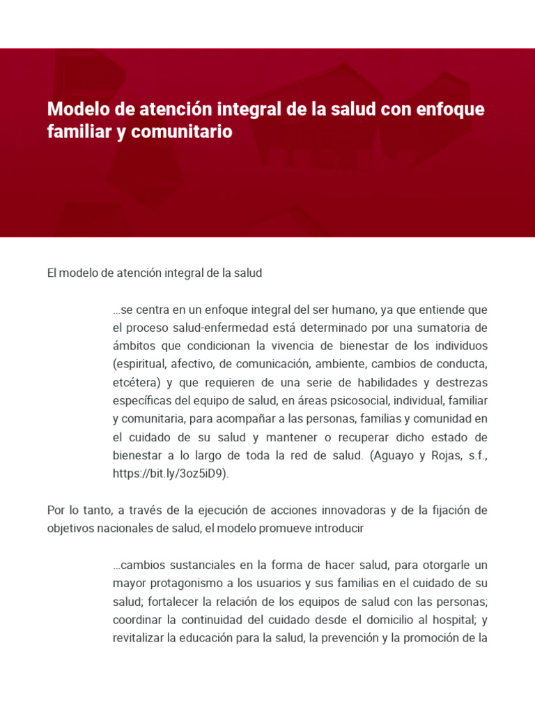 Modelo de Atención Integral de La Salud Con Enfoque Familiar y Comunitario | PDF | Planificación ...