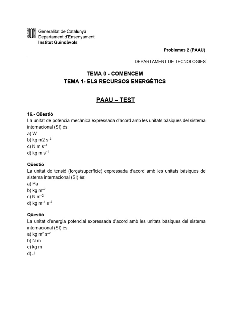 TI1 ProblemesT0 1PAAU | PDF