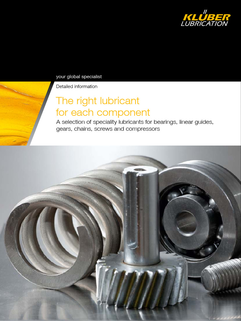 Lubricant Selection Guide for Components | PDF | Bearing (Mechanical ...