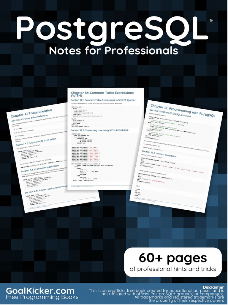 A Must Have PostgreSQL Notes For Professionals 1688349123 | PDF ...