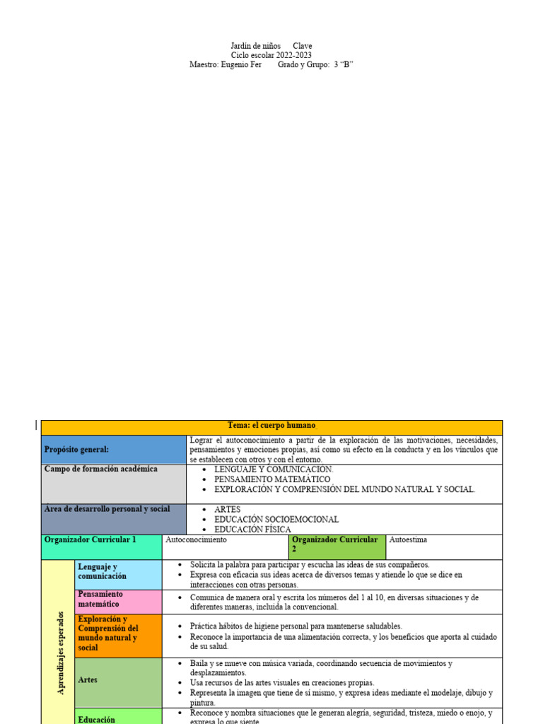 Planeacion Profr Eugenio Ferrer Ripoll Pia | PDF | Educación de la ...
