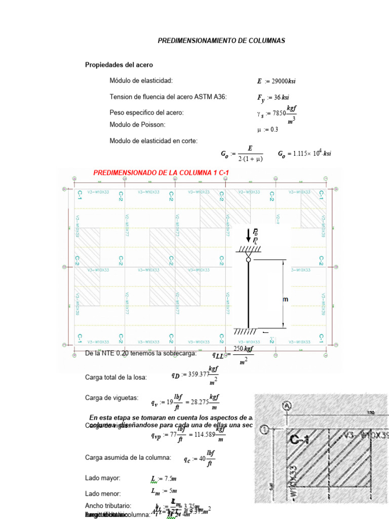 PREDIMENSIONAMIENTO DE COLUMNAS | PDF