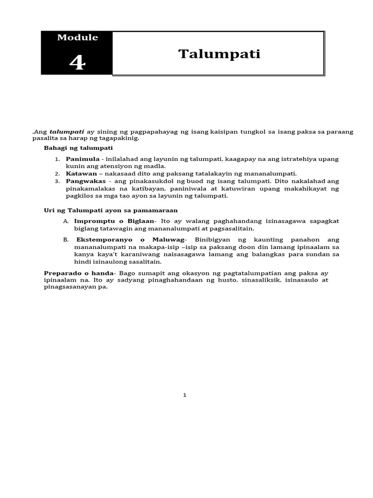 Filipino 9 Yunit 2 Module 5 | PDF