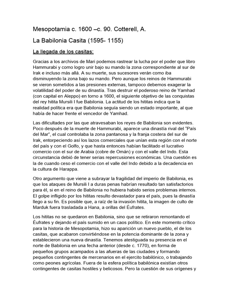 Mesopotamia Babilonia Pdf Babilonia Hititas