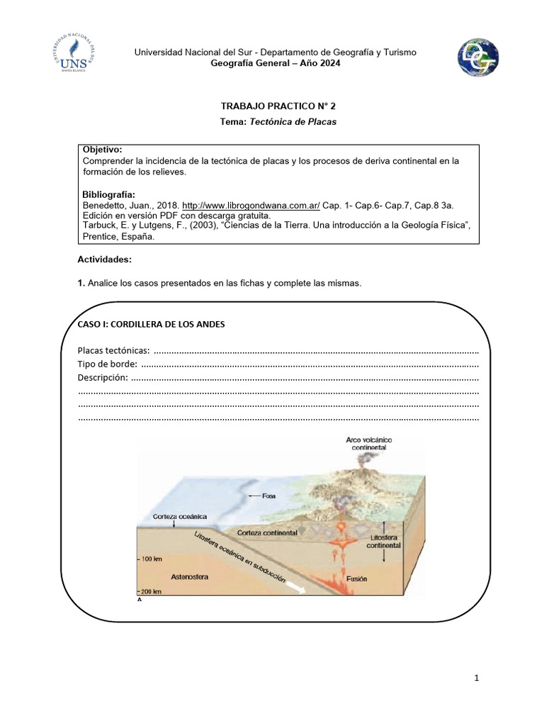 TP 2 Tectónica de Placas 2024 | PDF | Placas tectónicas | Geofísica