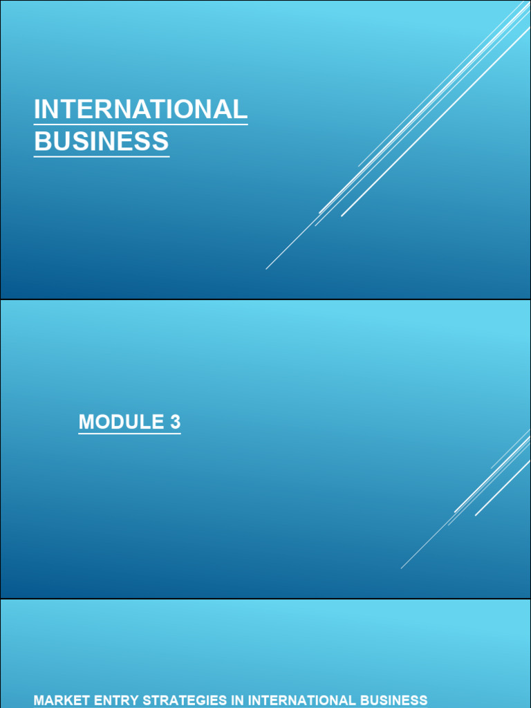 04 IB Unit 3 SEM 5 | PDF | Exports | Joint Venture