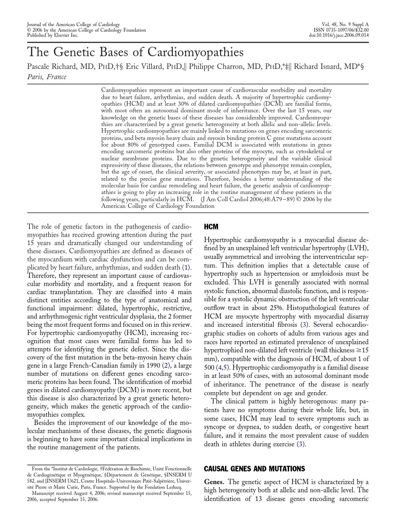 The Genetic Bases of Cardiomyopathies | PDF | Self-Improvement | Science & Mathematics