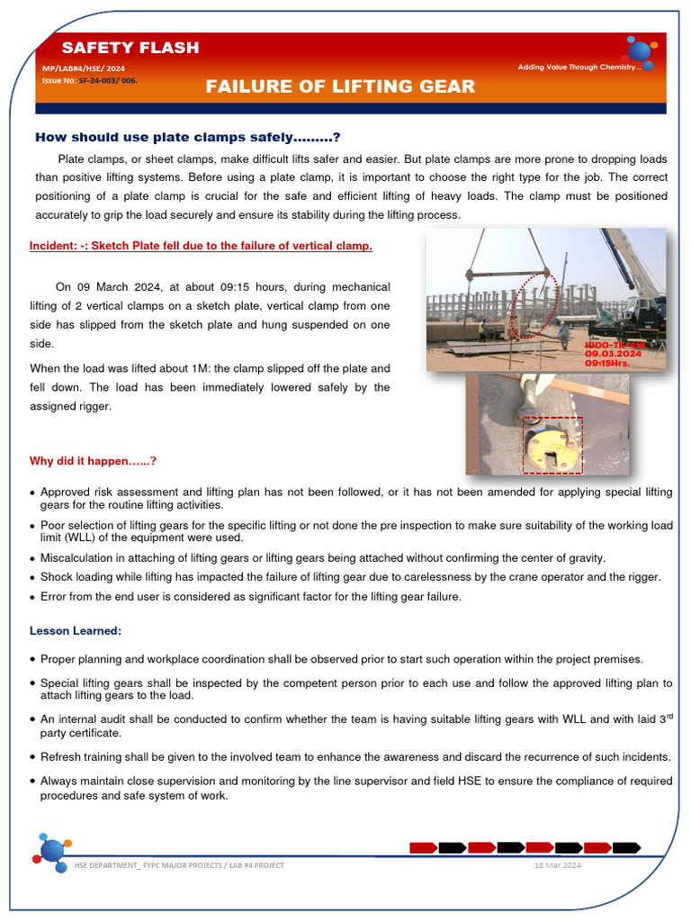 Safety Flash Fypc MP Hse HF 6 - 24-003 | PDF | Safety