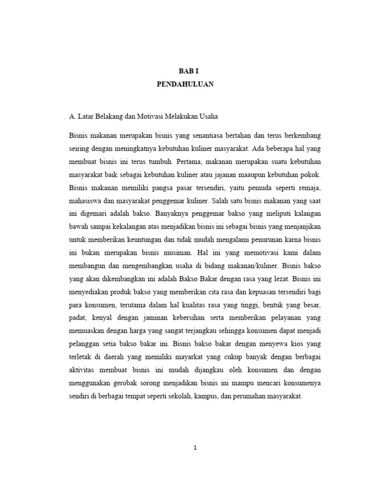 Proposal Bakso Bakar | PDF | Bisnis