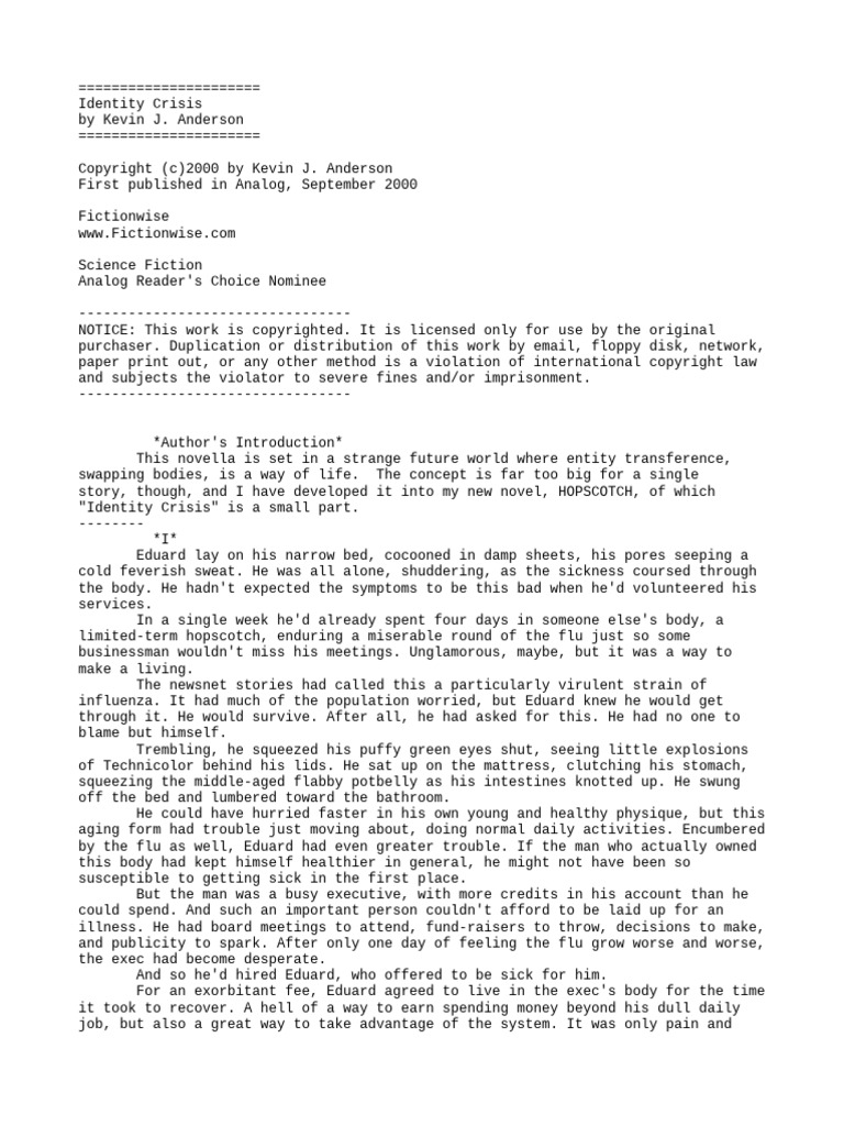 Identity Crisis | PDF | Mind