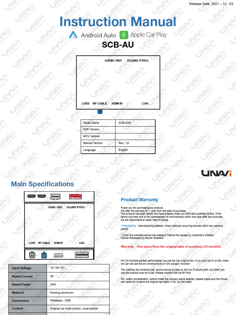 UserManual UNV AU AA ACP V2 | PDF | Audi | Computing