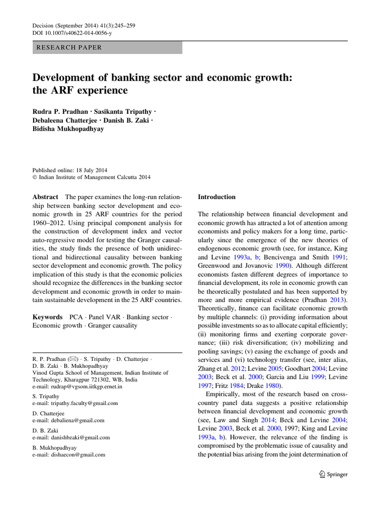 ARF Banking & Economic Growth Study | PDF | Economic Growth | Economies