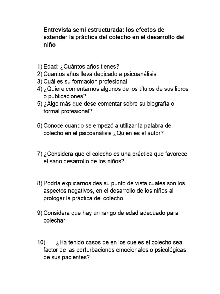 Entrevista Semi Estructúrada | PDF | Psicoanálisis | Ciencias del comportamiento