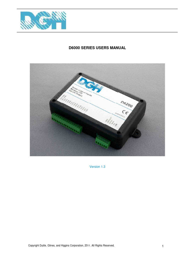 D6000 Manual | PDF | Analog To Digital Converter | Input/Output