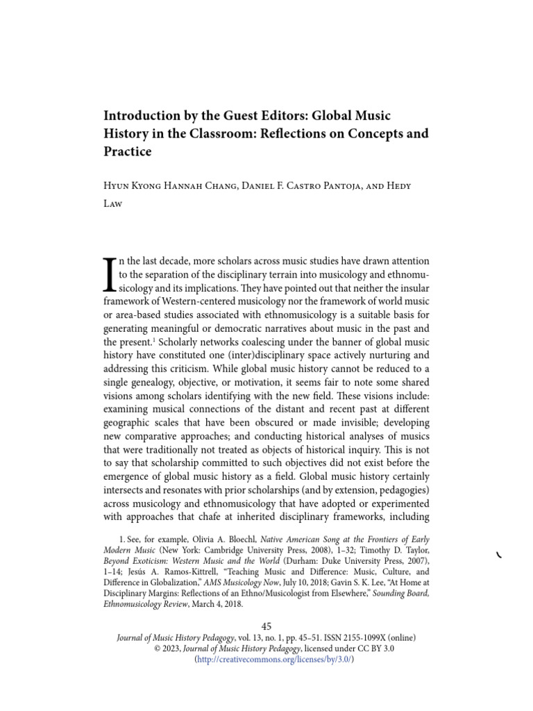 JMHP Teaching Global Music History | PDF | Pedagogy | Concept