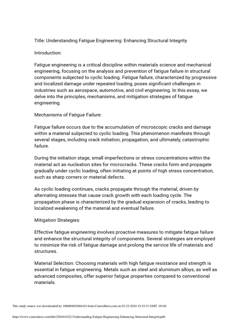 _Understanding_Fatigue_Engineering__Enhancing_Structural_Integrity.pdf | PDF | Fatigue (Material ...