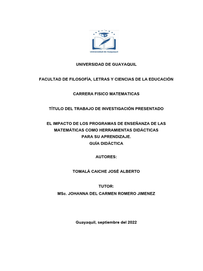 Impacto de Programas Didácticos en Matemáticas | PDF | Enseñando | Maestros