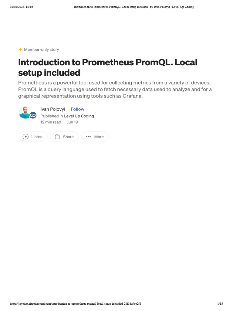 Prometheus PromQL Setup Guide | PDF | Software Engineering | Computing