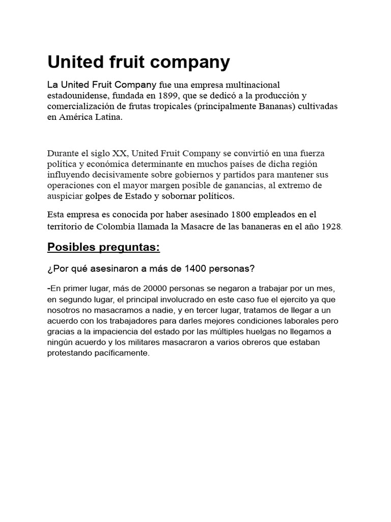 United Fruit Company | PDF