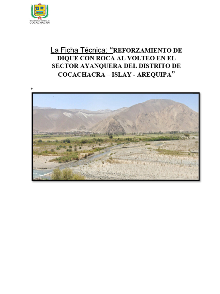 Reforzamiento de Dique Con Roca Al Volteo en El Sector Ayanquera Del ...