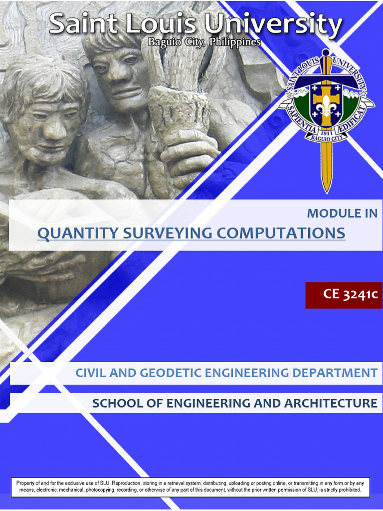 Ce 3241C - Quantity Surveying Computations | PDF | Learning | Distance ...